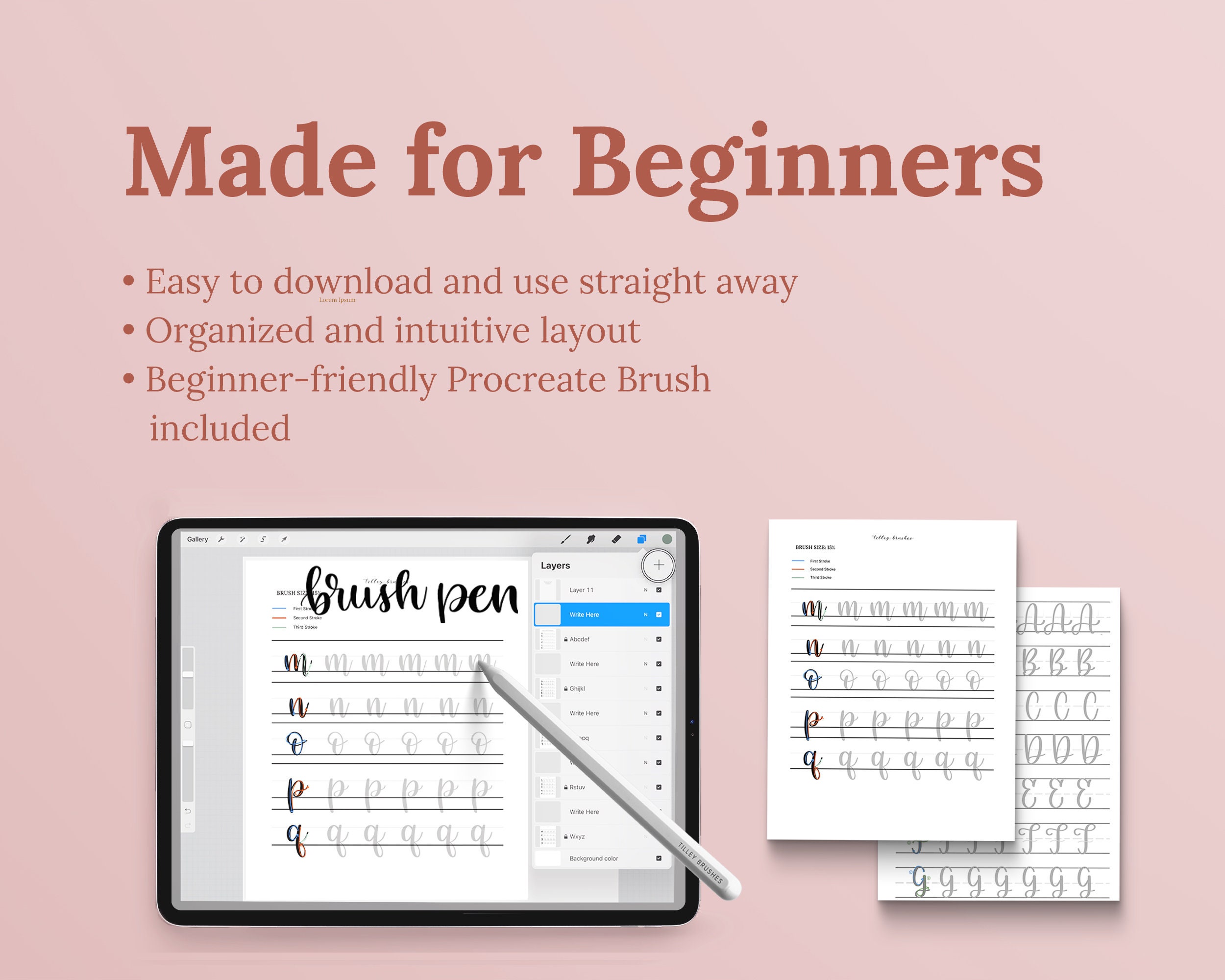 Learn Brush Lettering Procreate Workbook Procreate Lettering - Etsy