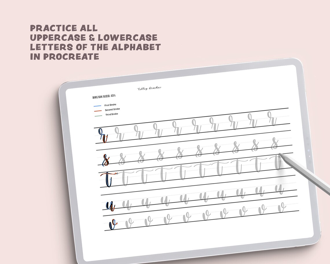 Learn Brush Lettering Procreate Workbook Procreate Lettering - Etsy