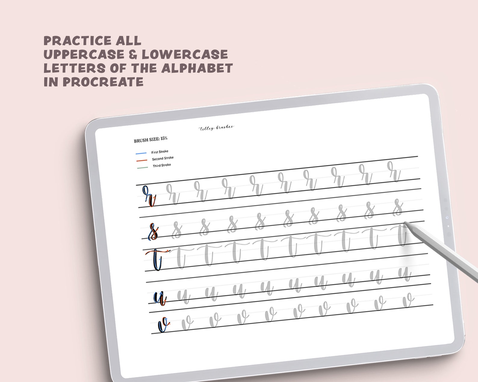 Learn Brush Lettering Procreate Workbook Procreate Lettering - Etsy