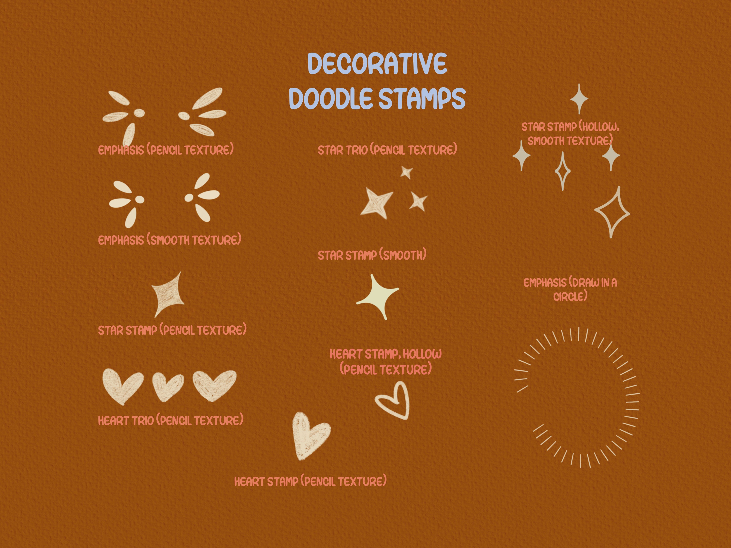 Procreate Doodle Brushes Procreate Stamps and Textured - Etsy