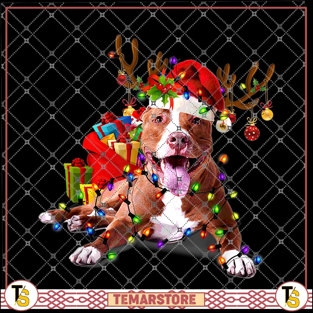 Pitbull Reindeer Christmas Hat Santa Gift for Xmas Pitbull Dogs ...