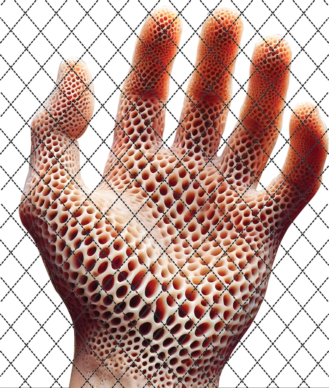 Textured Abstract Hand – Sci-fi Inspired Trypophobia Digital PNG File ...