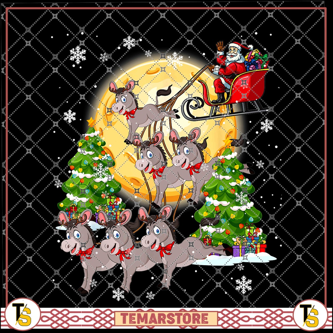 Donkey Christmas, Donkey Tractor Christmas Tree, Gift for Donkey ...