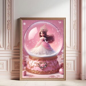 Princess Snow Globe Princess Theme Pink Christmas Girl Christmas ...