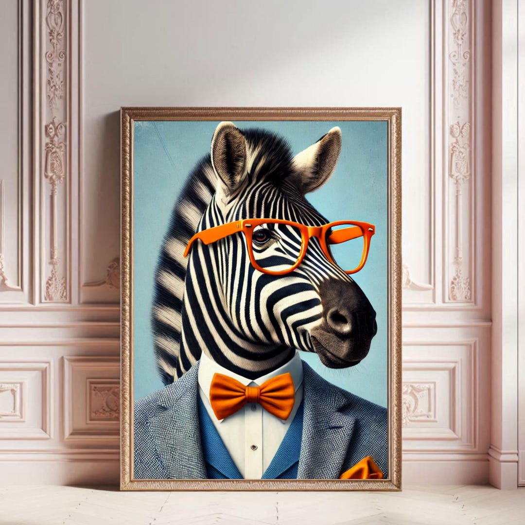 Cool Zebra | Zebra With Glasses | Animal Print | Animal Lovers | Funky ...
