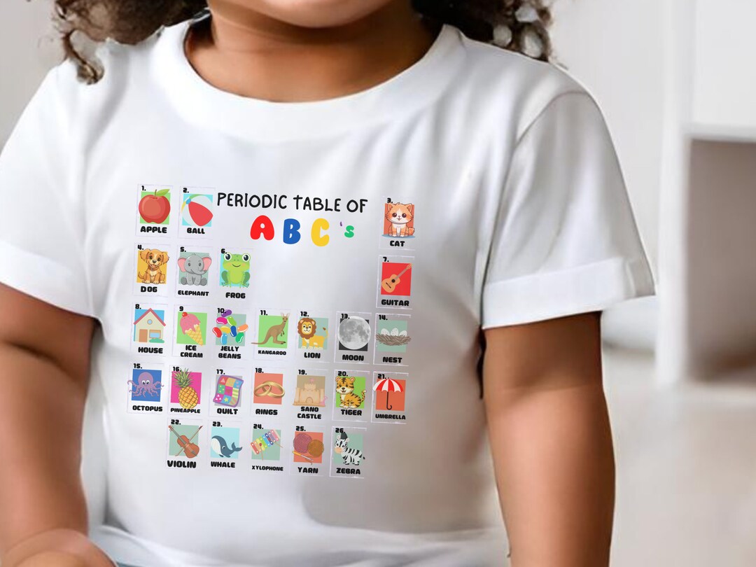 Toddler Educational Apparel, Alphabet Shirt, Bright Colorful T-shirt ...