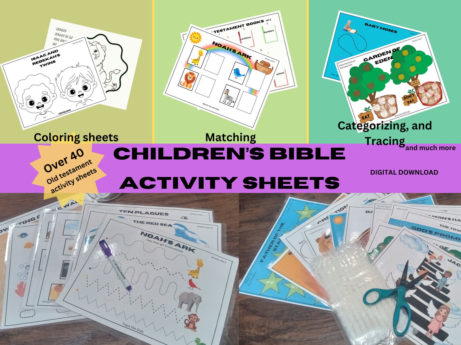 Children's Bible Activity Worksheets| Sunday School Worksheets| Bible ...