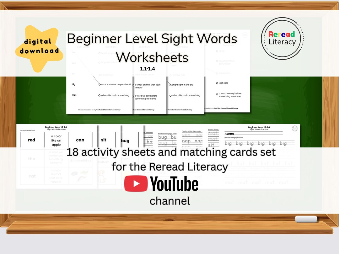 Kindergarten Sight Word Worksheets | Early Reading Practice | Story ...