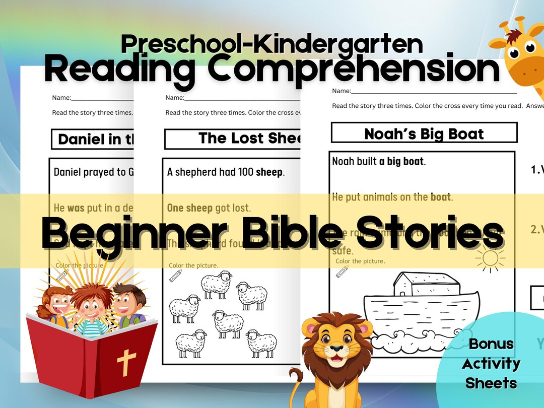 Easy Bible Stories- Reading Comprehension Activities-sunday School ...