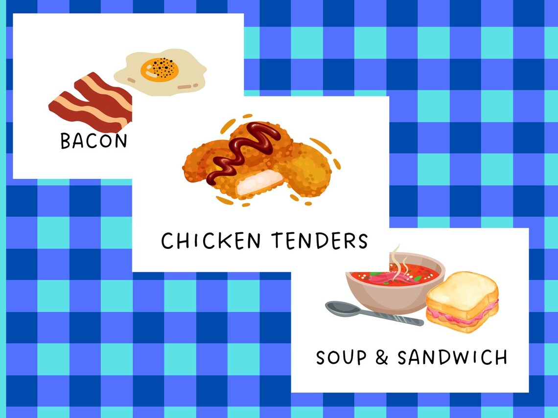 Weekly Meal Plan and Meal Cards Food Chart With Picture Images for Kids ...