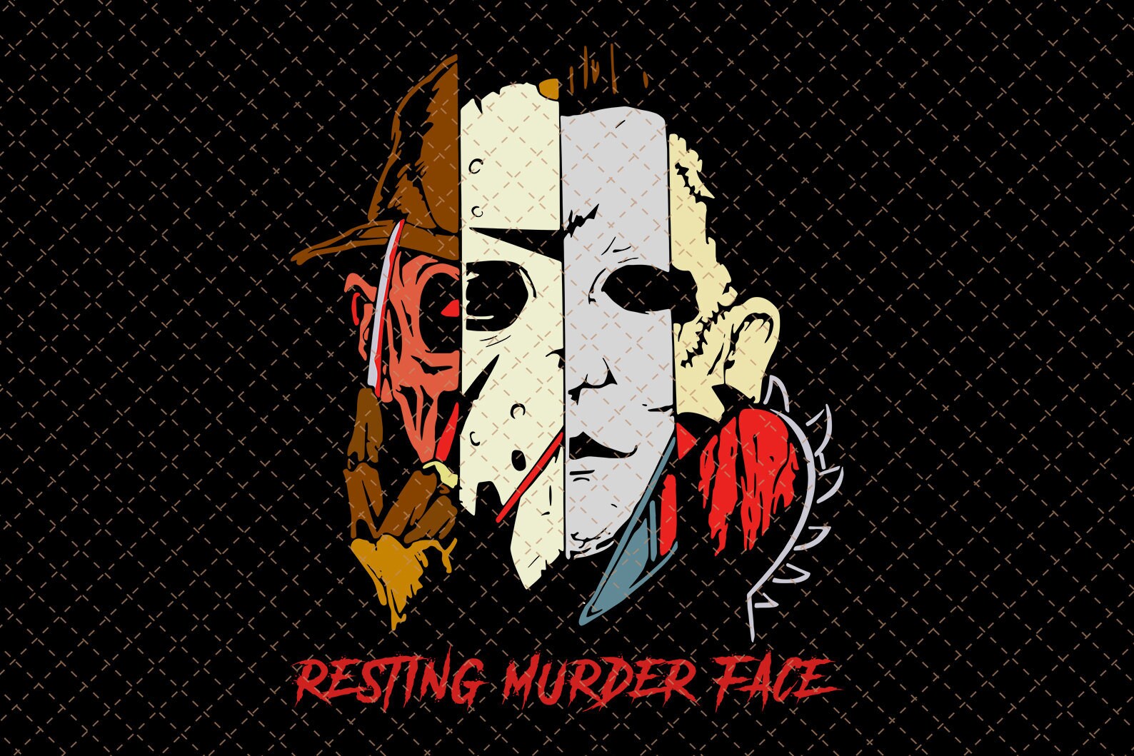Resting Murder Face Horror Movie Characters Png Horrible | Etsy