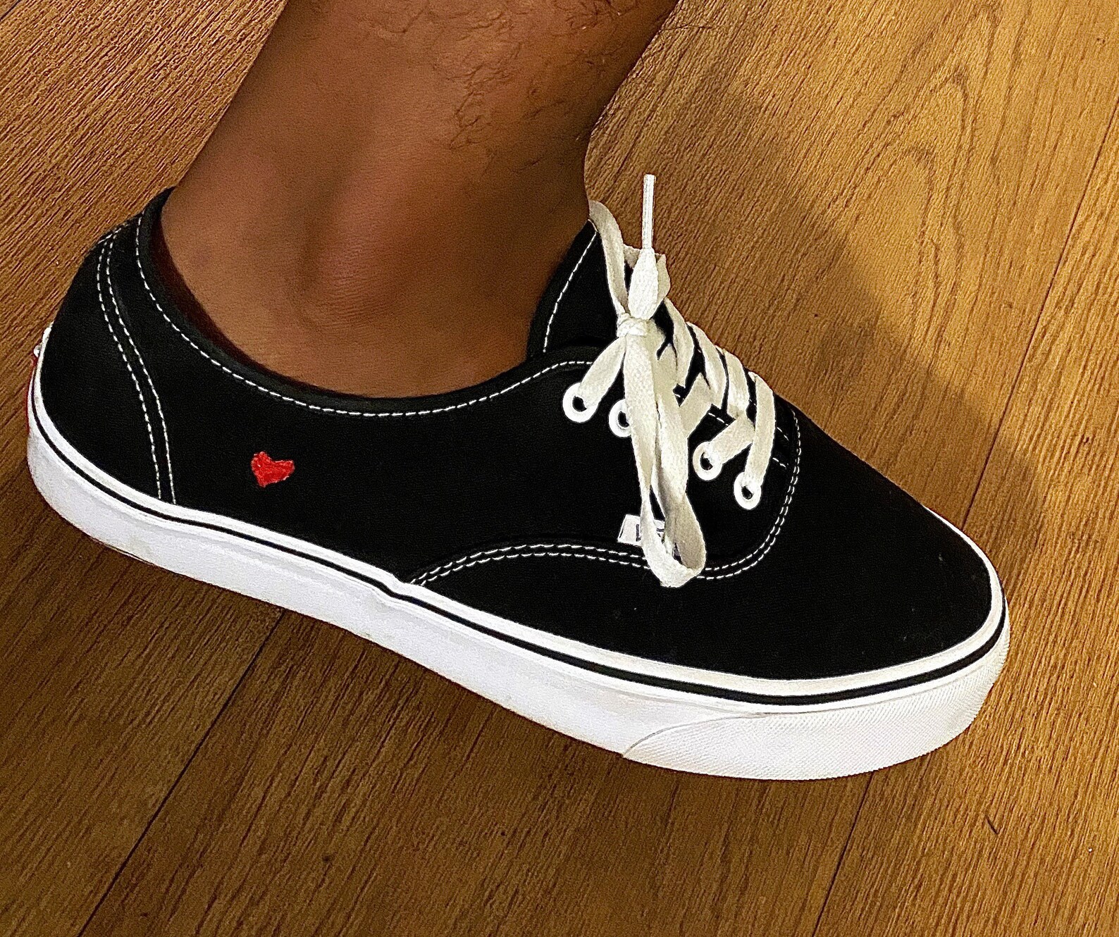 Embroidered Heart Vans Unisex | Etsy