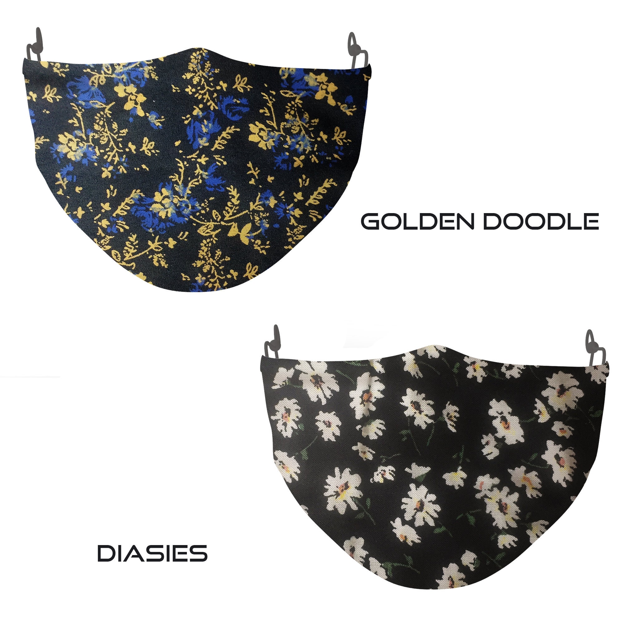 Pack of 2 4 Layer Adjustable Fabric Cotton Filter Face Masks - Etsy UK