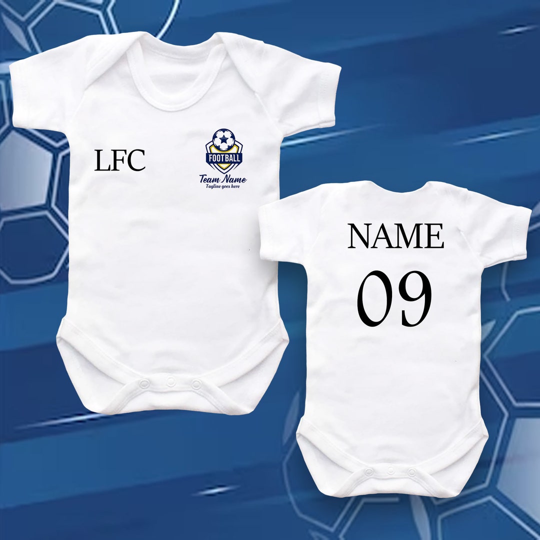 Personalised Front & Back Football Badge Bodysuit With Name, Initials ...