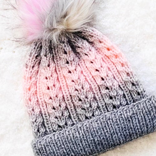 Digital PDF Knit Pattern: Easy Knit Fern Stitch Hat in the - Etsy