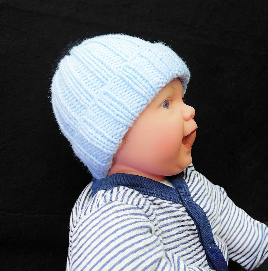 Digital PDF Knit Pattern: Basic Knit Baby Beanie Hat in the Round ...