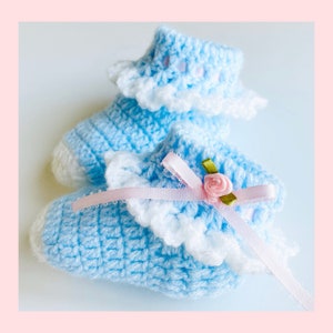 Digital PDF Crochet Pattern: Easy Crochet Baby Booties, Marshmallow ...