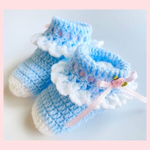 Digital PDF Crochet Pattern: Easy Crochet Baby Booties, Marshmallow ...