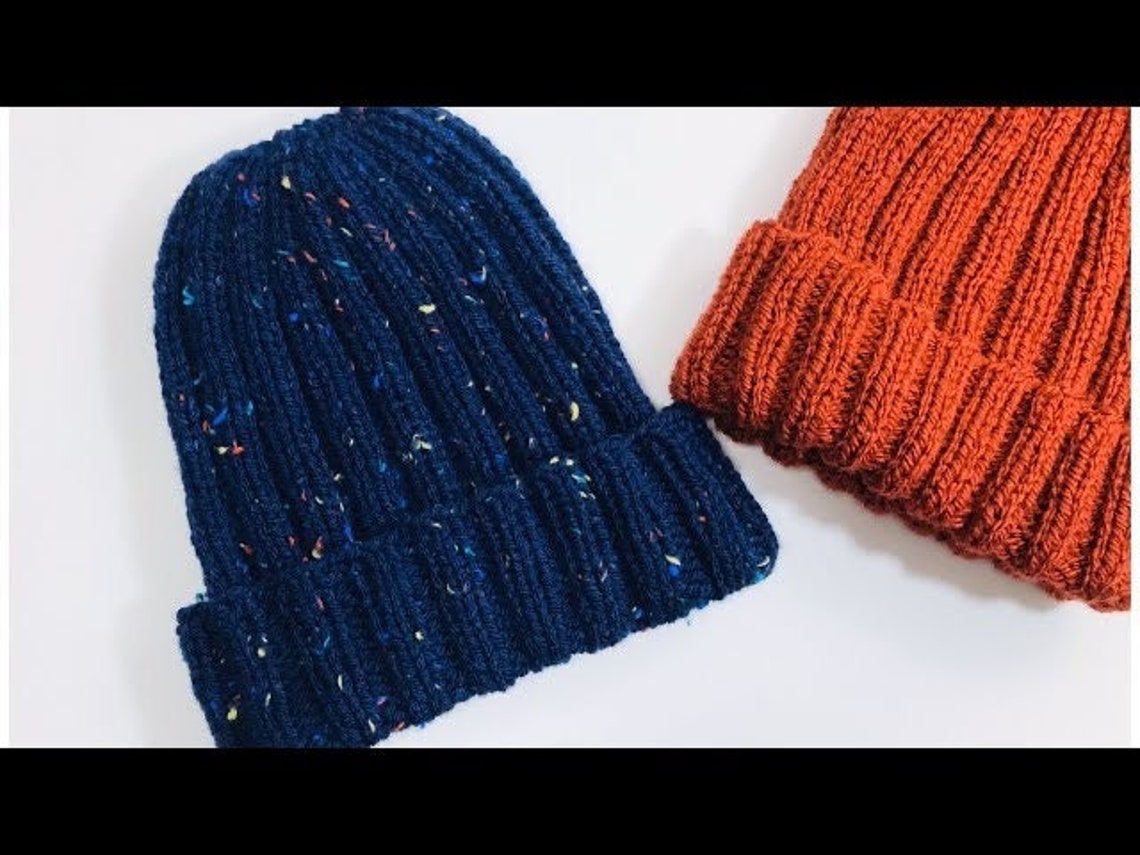 Digital PDF Knit Pattern: Easy Knit Ribbed Hat Pattern ONE - Etsy