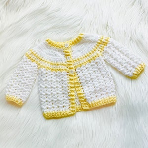 Digital PDF Crochet Pattern: Easy Crochet Ellie Cardigan Sweater, Baby ...