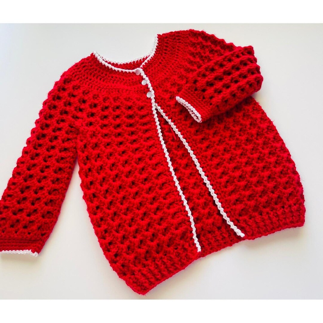 Digital PDF Crochet Pattern: Girls Crochet Cardigan Sweater, Jacket or ...
