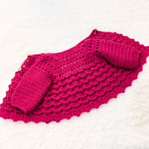 Digital PDF Crochet Pattern: Raspberry Crochet Baby Coat, Cardigan ...
