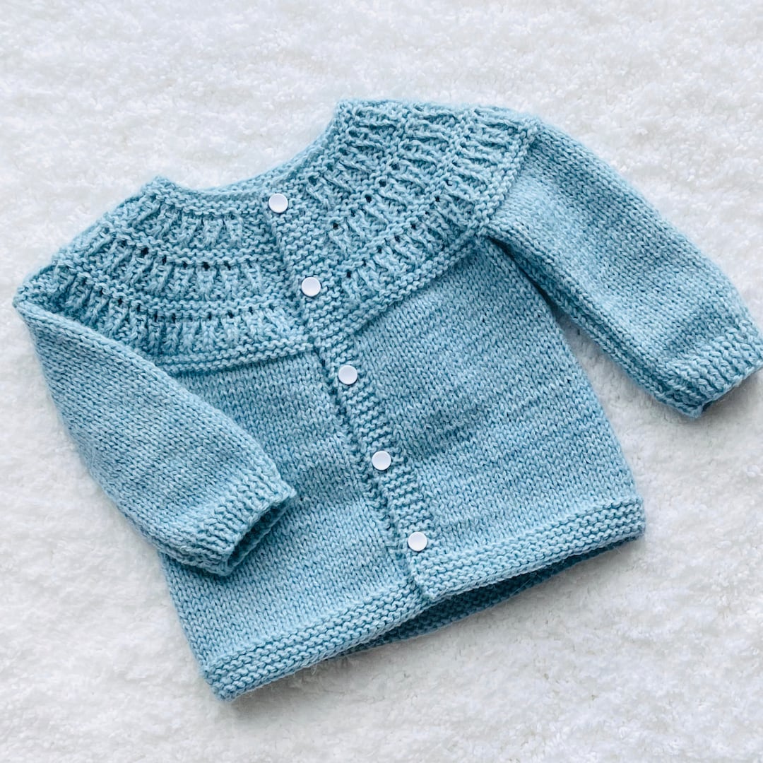 Digital PDF Knit Pattern: Easy Knit Baby Cardigan Sweater, Coat or ...