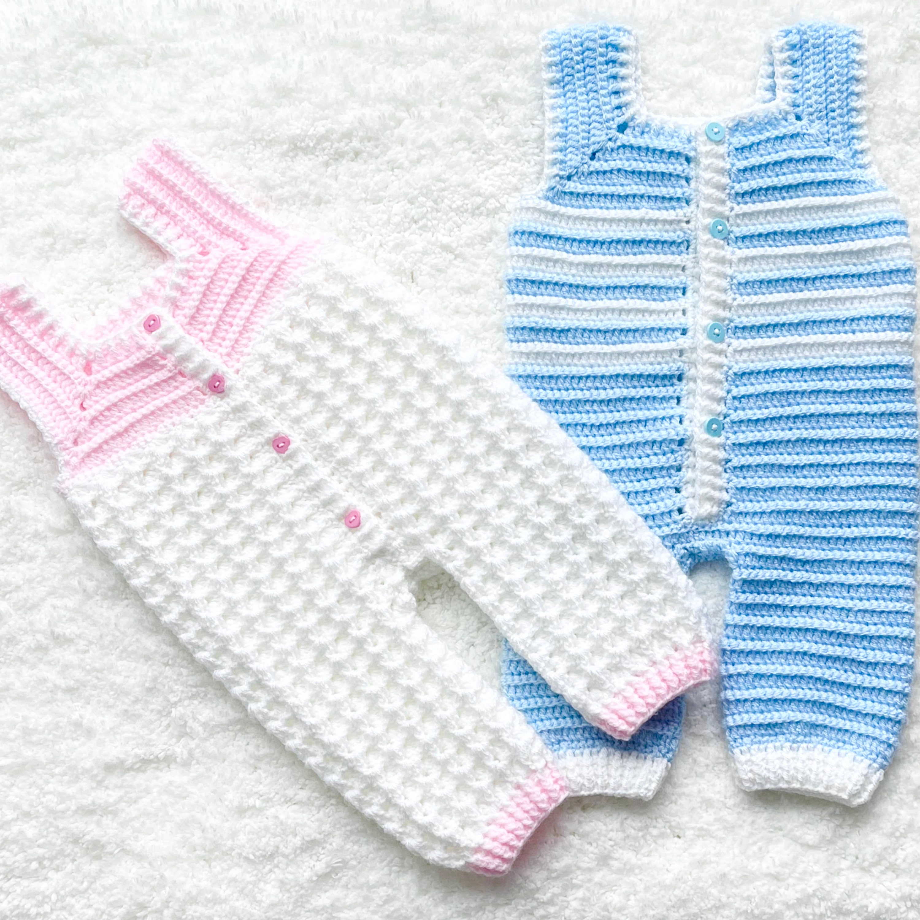 Digital PDF Crochet Pattern: Cute Little Boy Blue Crochet Baby Overalls ...