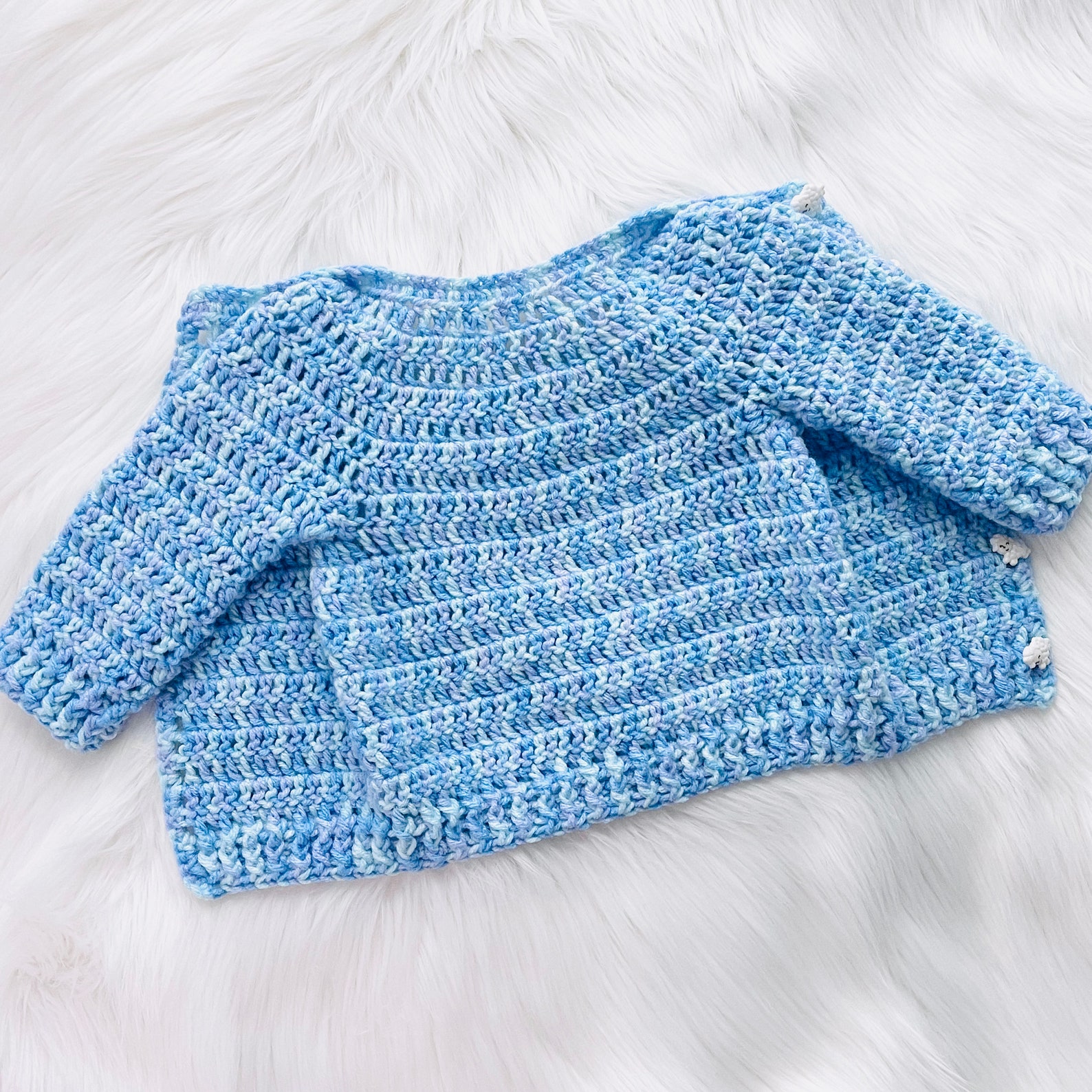 Digital PDF Crochet Pattern: Easy & Basic Little Alex Baby Cardigan ...