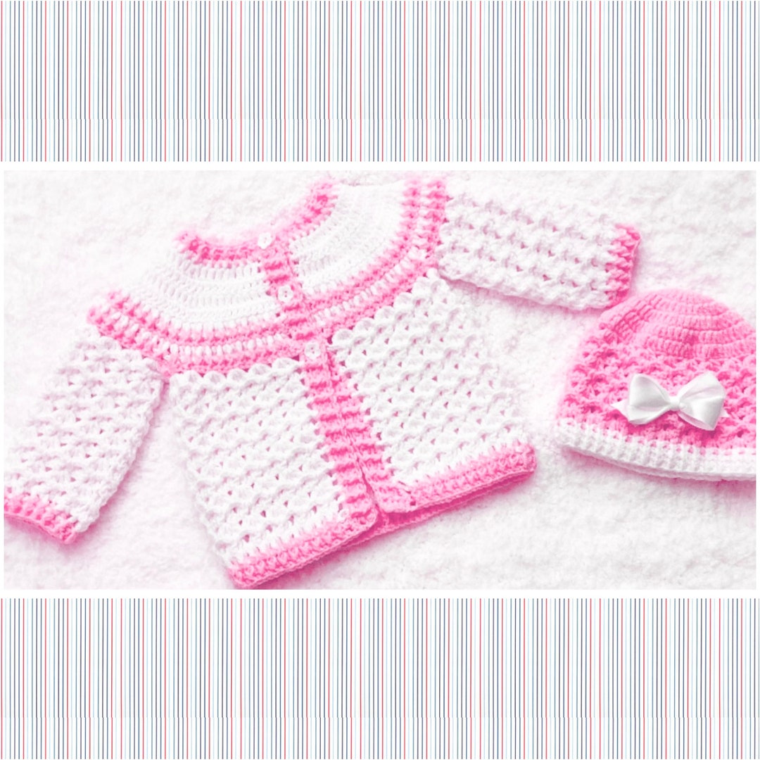 Digital PDF Crochet Pattern: Crochet Baby Cardigan Sweater or Matinee ...