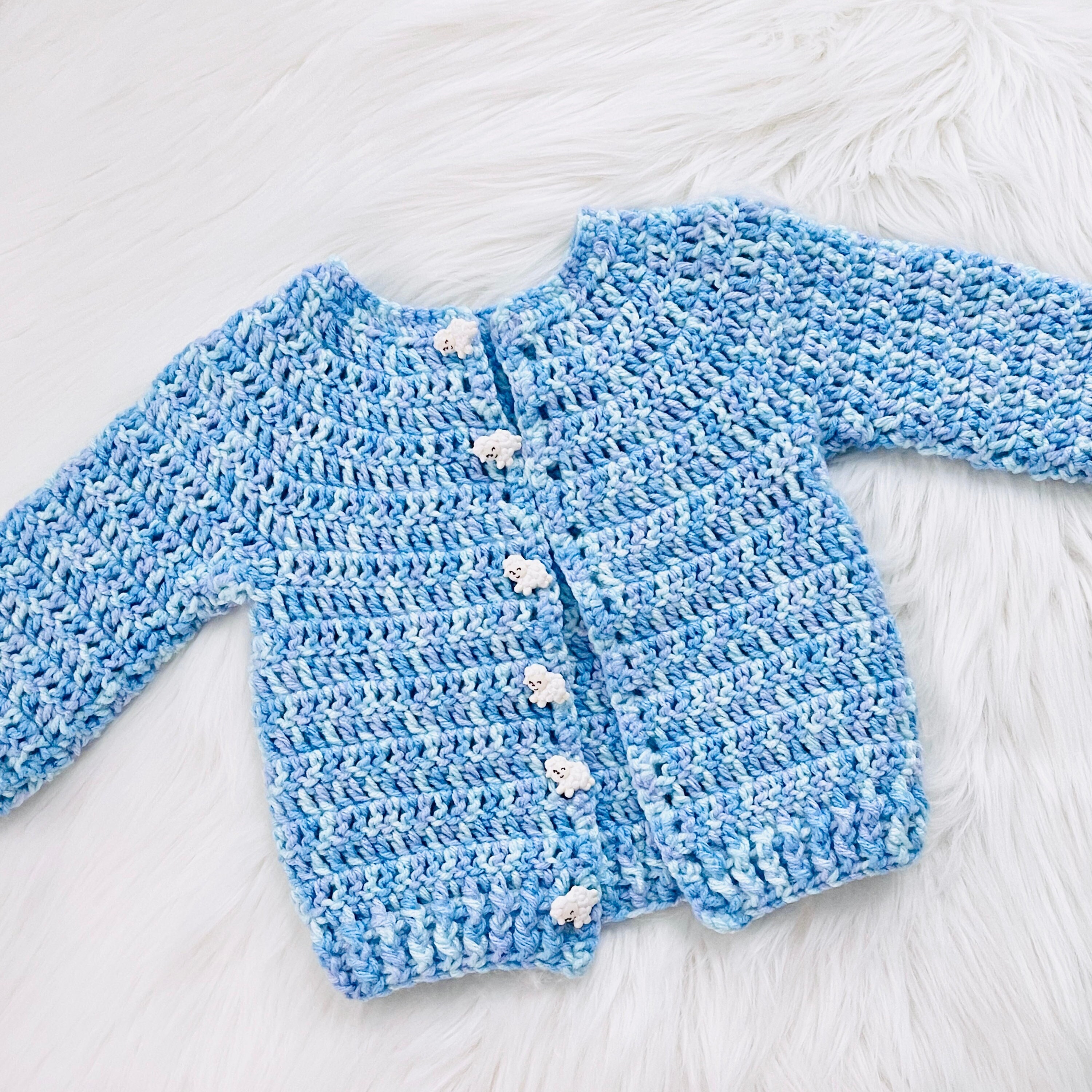 Digital PDF Crochet Pattern: Easy & Basic Little Alex Baby Cardigan ...