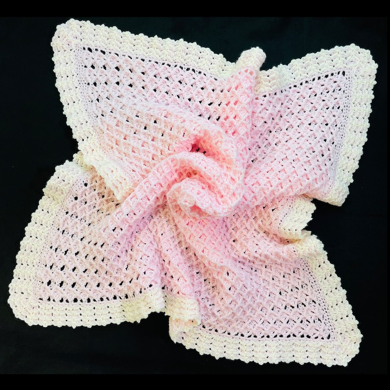 Digital PDF Crochet Pattern: Baby Shawl, Pram, Cot Blanket With Easy 3D ...