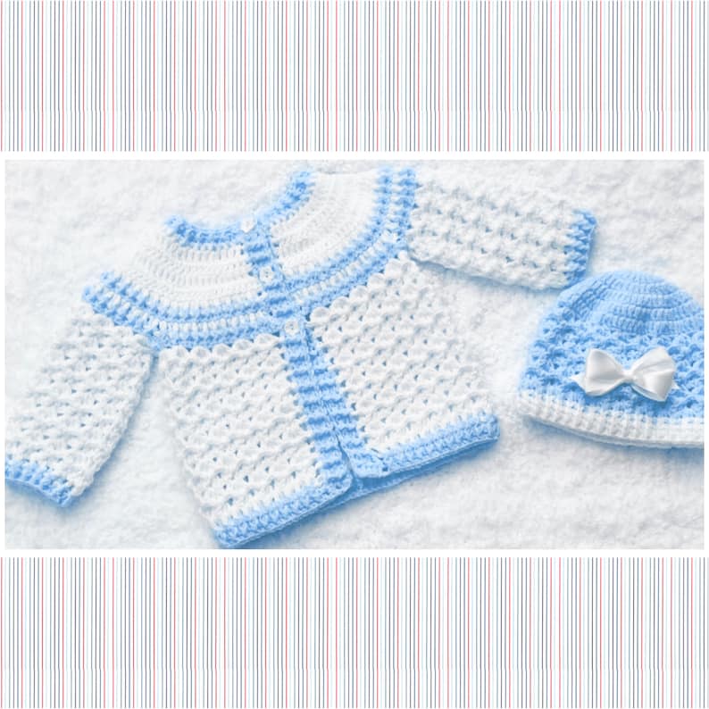 Digital PDF Crochet Pattern: Crochet Baby Cardigan Sweater or Matinee ...