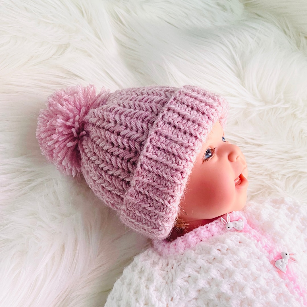 Digital PDF Crochet Pattern: Easy Herringbone Baby Hat Pattern for Boys ...