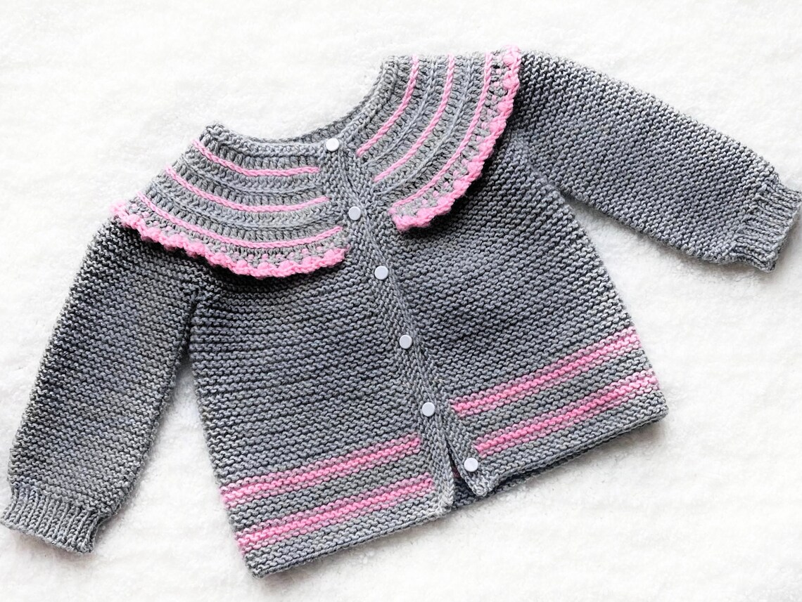Digital PDF Knit Pattern: Knit and Crochet Baby Cardigan - Etsy