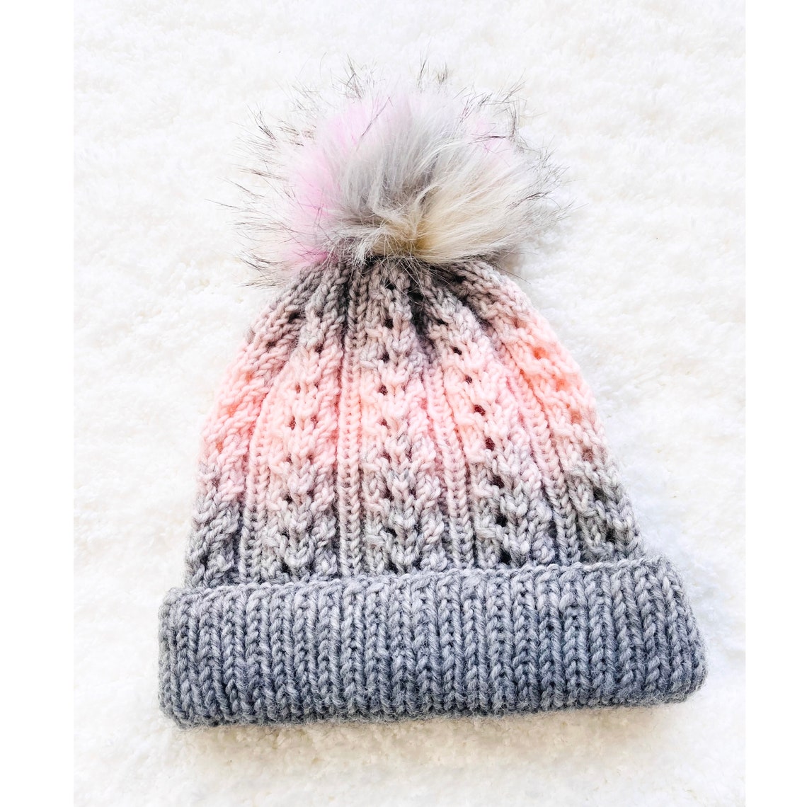 Digital PDF Knit Pattern: Easy Knit Fern Stitch Hat in the - Etsy