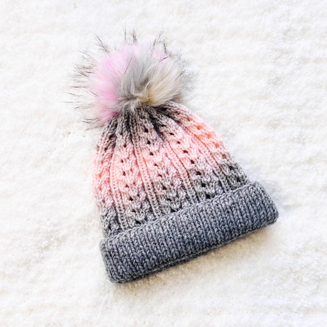 Digital PDF Knit Pattern: Easy Knit Fern Stitch Hat in the - Etsy