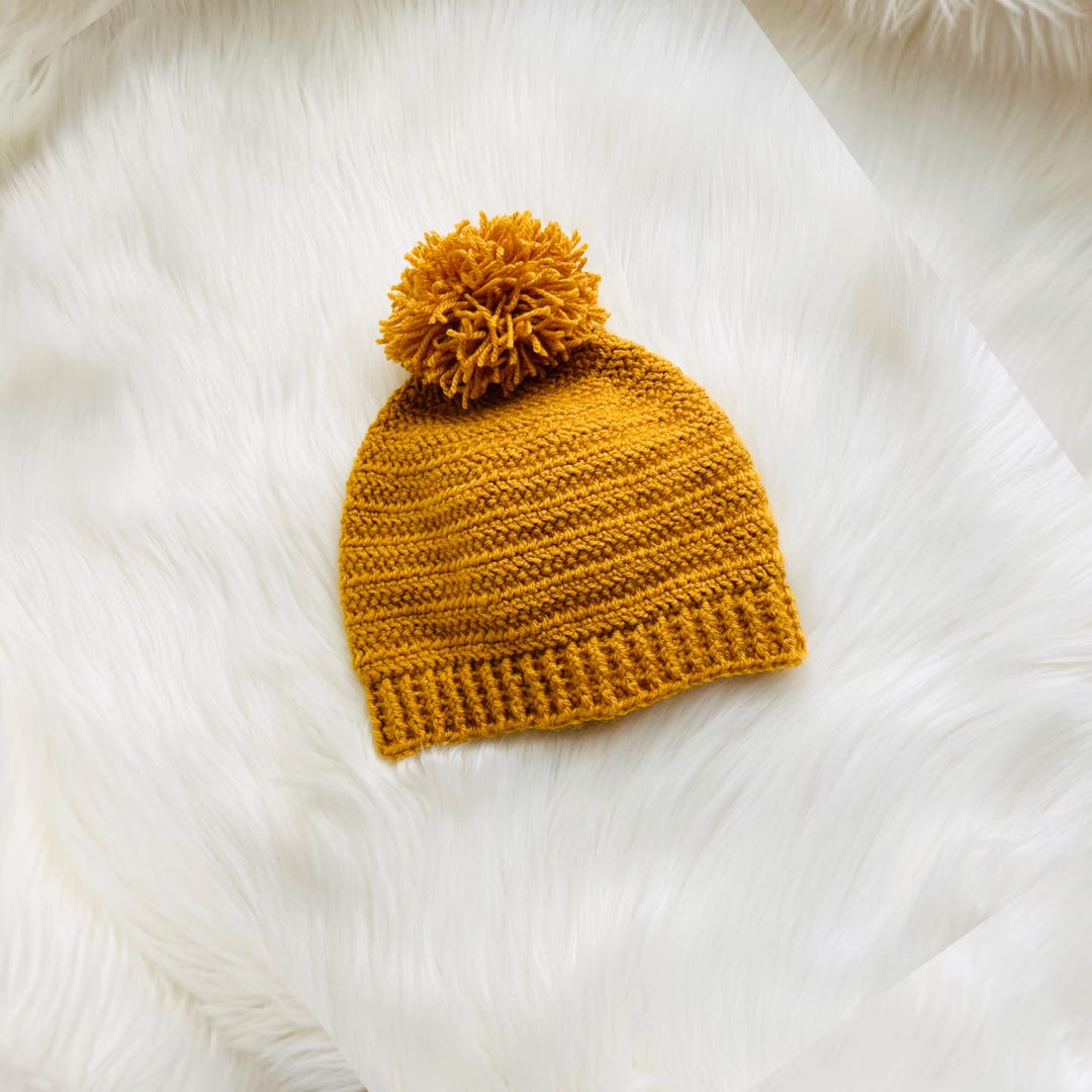 Little Aster Herringbone Stitch Beanie Hat PDF Crochet Pattern, Toddler, Boy, Girls With Video ...