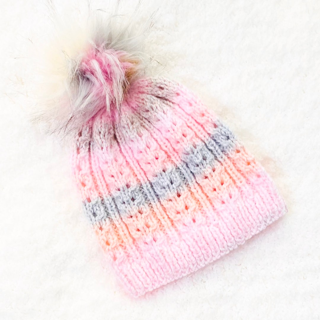 Digital PDF Knit Pattern: Easy Knit Fern Hat Pattern for Adults With ...