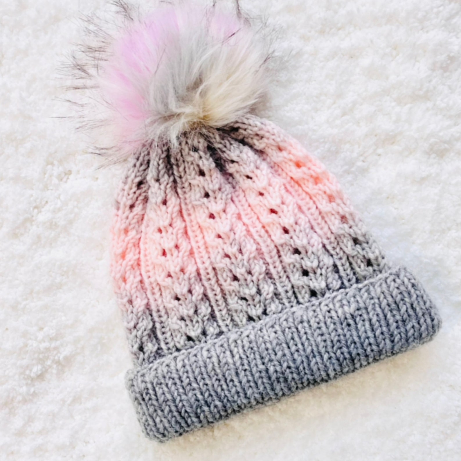 Digital PDF Knit Pattern: Easy Knit Fern Stitch Hat in the Round ...