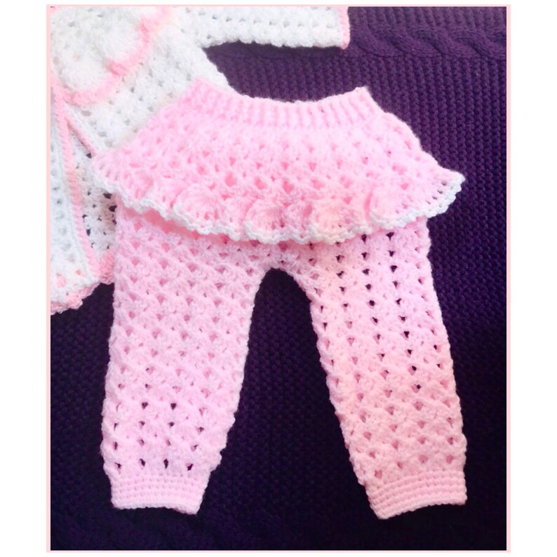 Digital PDF Crochet Pattern: Crochet Baby Pants With Ruffles, Leggings ...