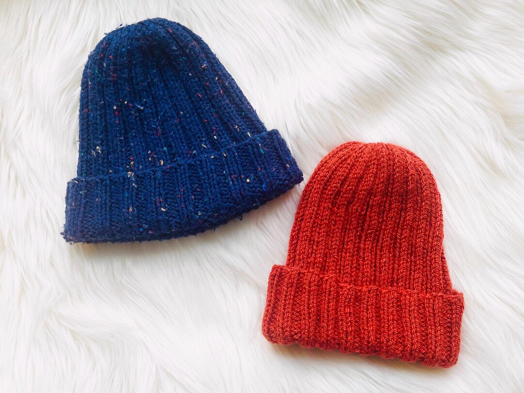Digital PDF Knit Pattern: Easy Knit Ribbed Hat Pattern ONE SIZE Fits ...