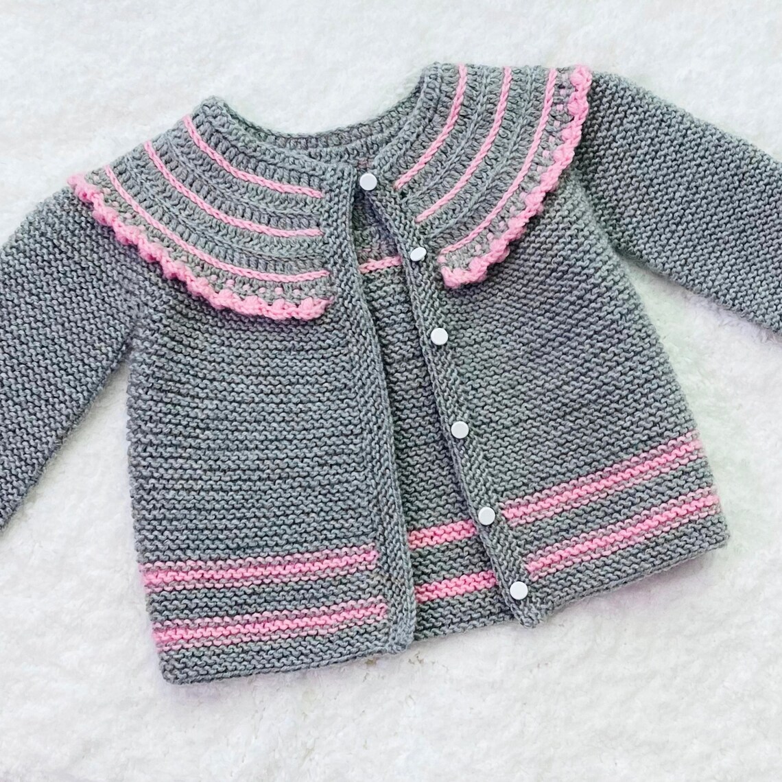 Digital PDF Knit Pattern: Knit and Crochet Baby Cardigan - Etsy