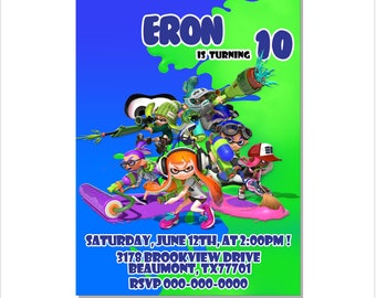 Splatoon Invitation - Etsy