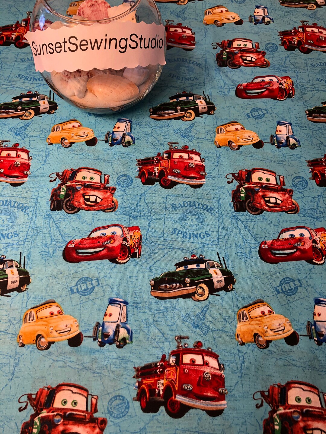 1/2 Yard CARS Fabric or by the Yard, Children’s Fabric 18”x42”wof Cars ...