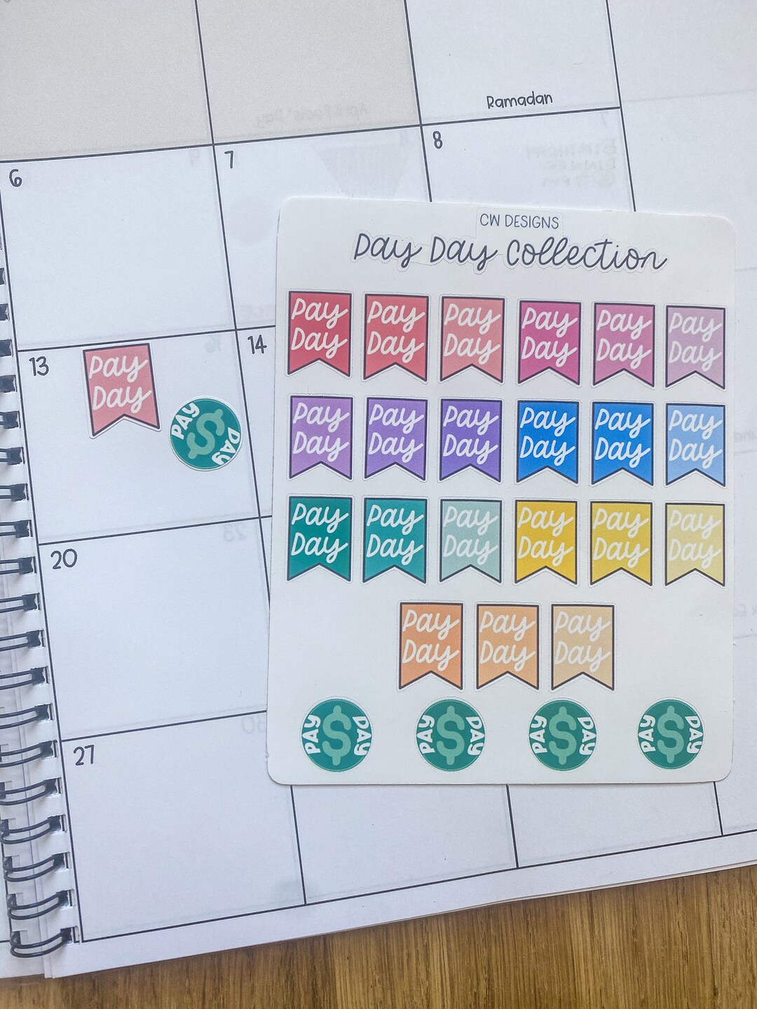 Rainbow Pay Day Stickers Teacher Planners Remind Stickers Planner - Etsy