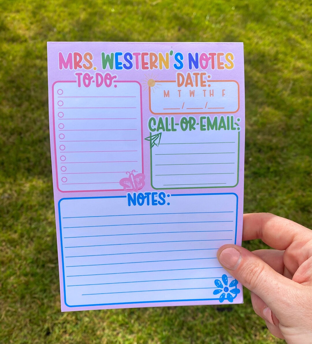 Teacher Back to School Gift Personalized Teacher Daily Notepad Teacher ...