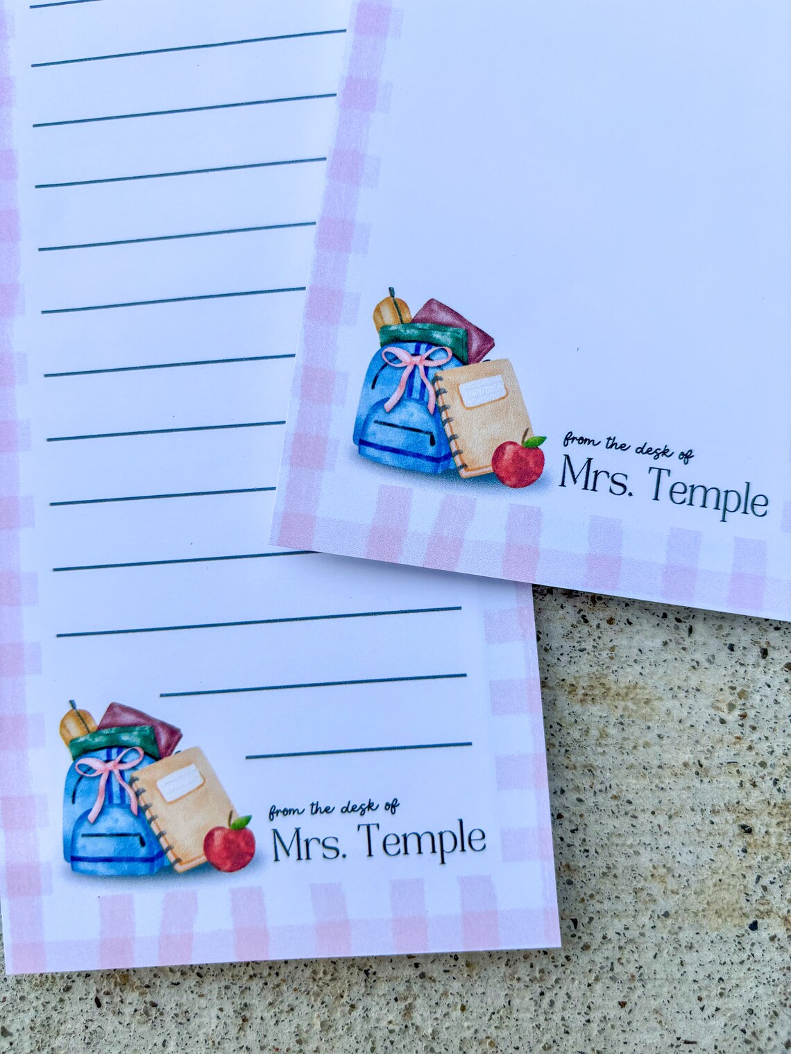 Back to School Coquette Personalized Notepad - Etsy