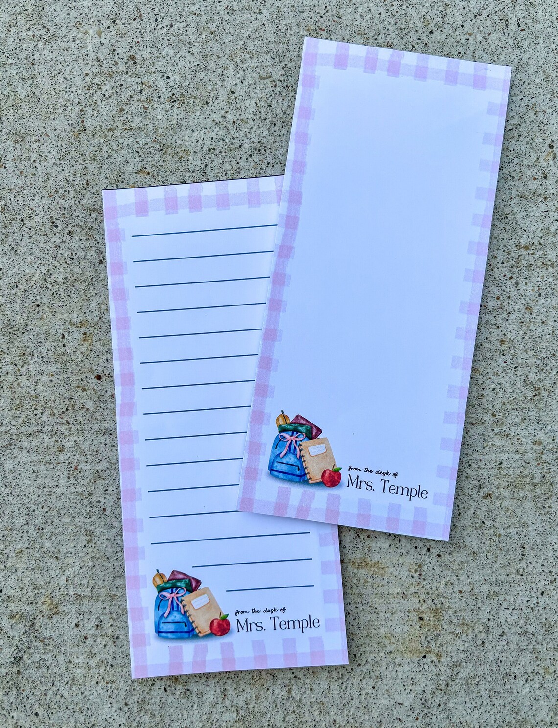 Back to School Coquette Personalized Notepad - Etsy