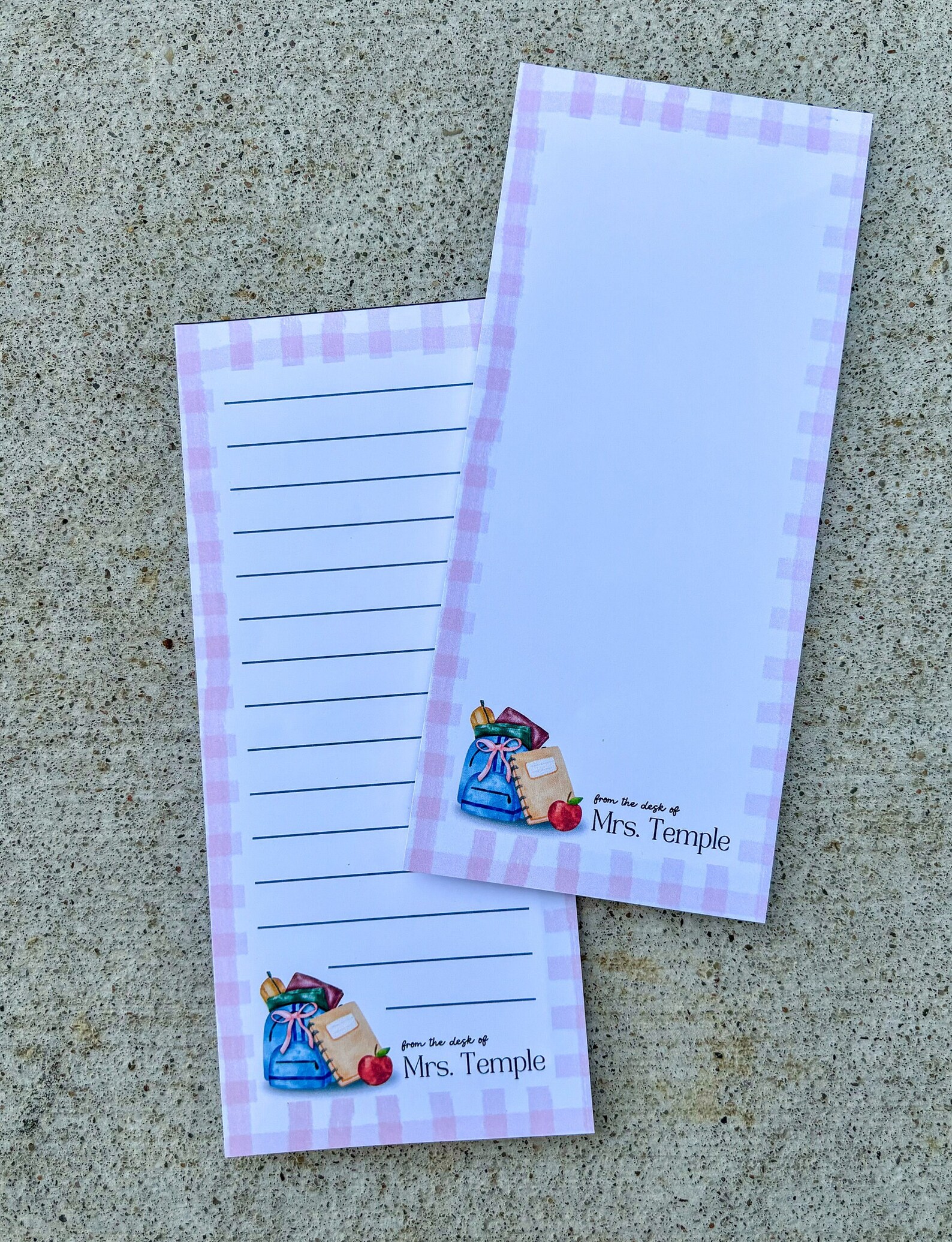Back to School Coquette Personalized Notepad - Etsy